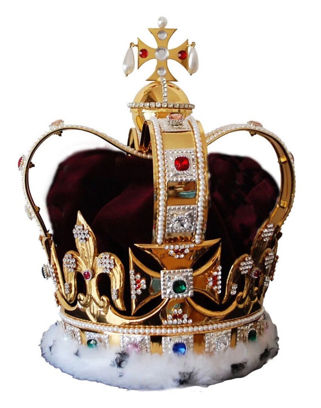 Brass Handmade Royal English Crown of Windsor. St. Eduard (year) 1661 ...