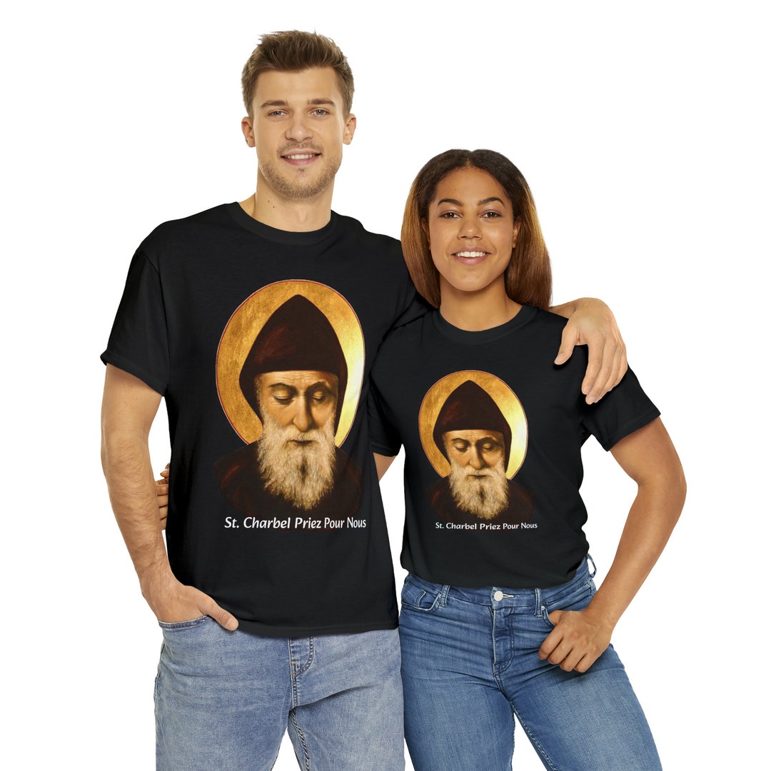 St. Charbel Prayer Unisex Cotton T-shirt. Lebanese Christian Maronite ...