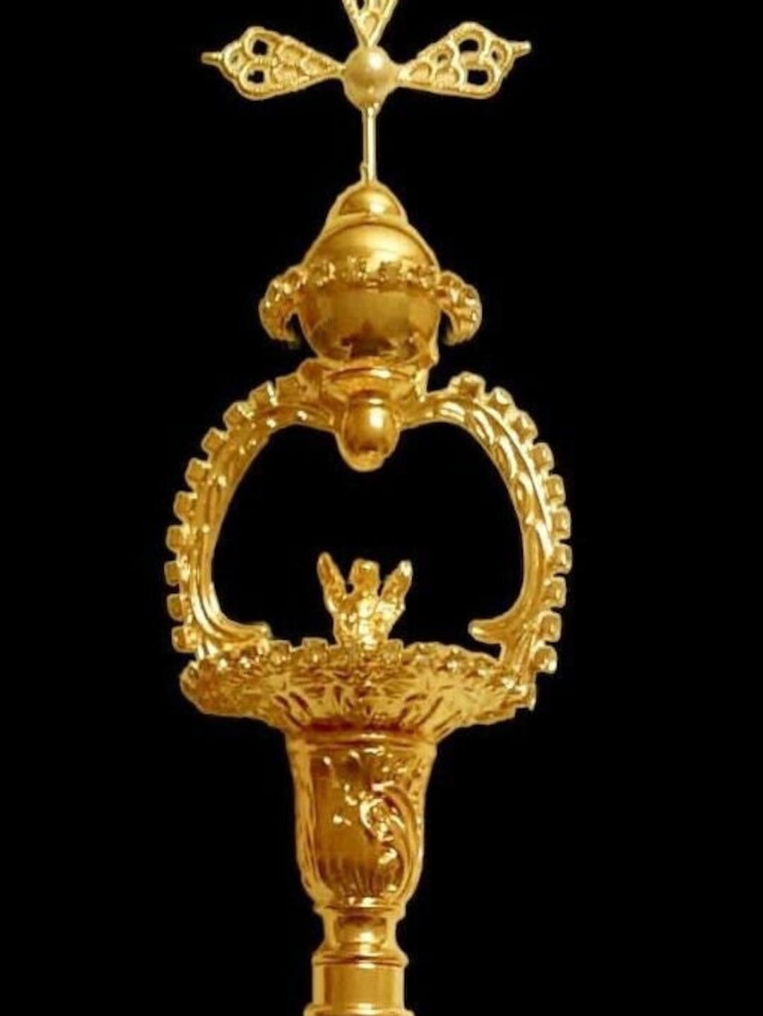 IMPERIAL Scepter WITH STONES Hand Assembled Brass Galvanic Bath Gold Ø ...