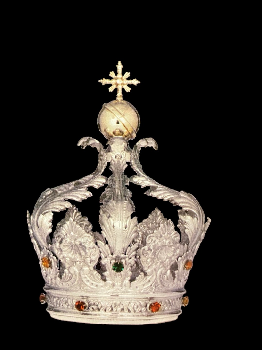 Customizable Royal Crown With Gold Sphere. Silver or Glod Plated Brass ...