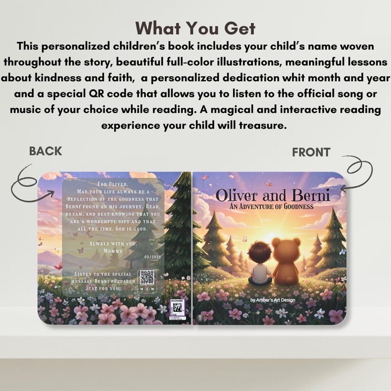 Personalized Children's Book With Custom Song, QR Code Audio, Children ...