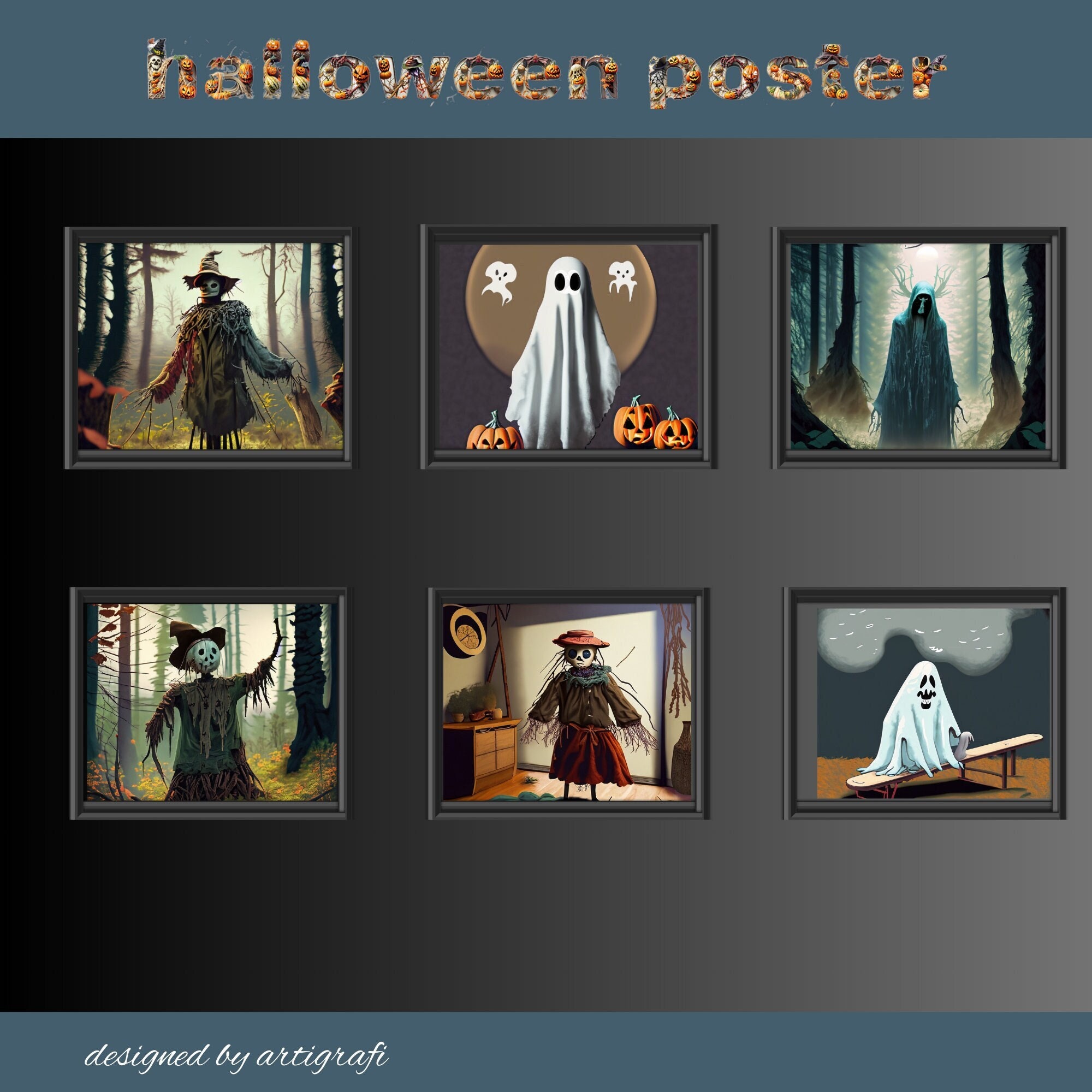 11 Halloween Posters Printable Posters Halloween Decoration Halloween ...