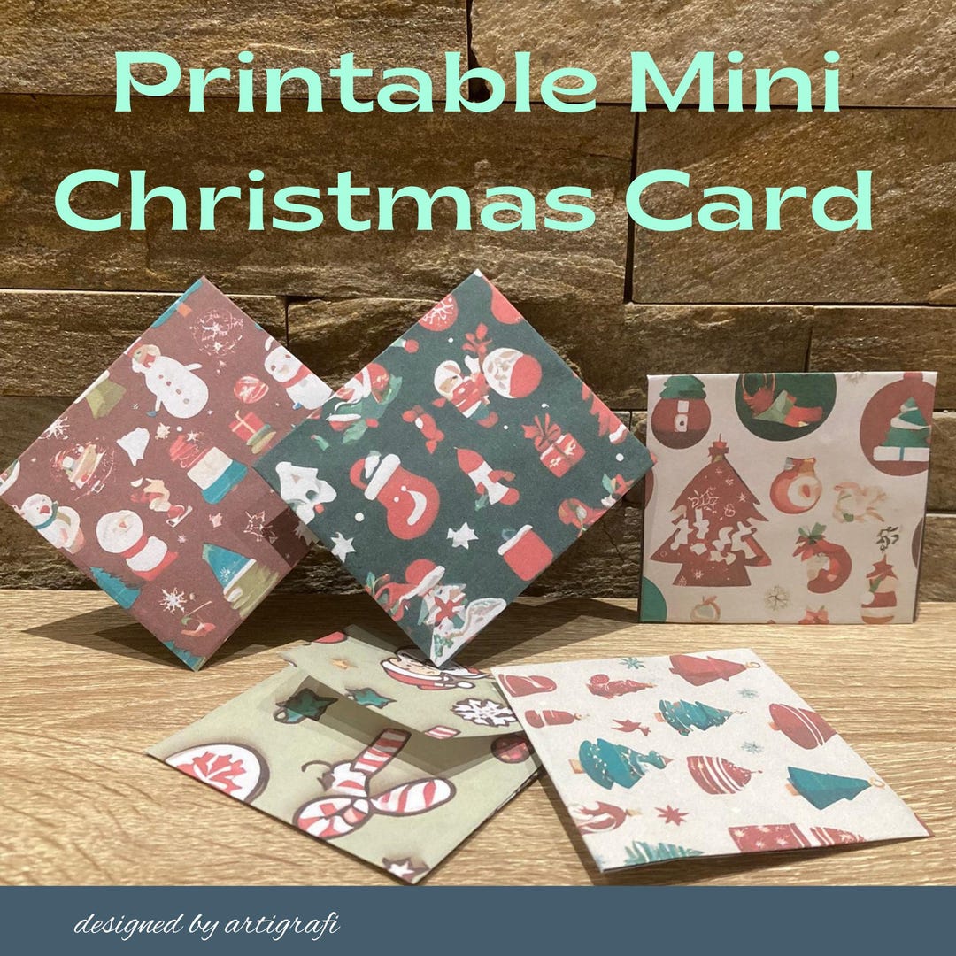 Printable Christmas Mini Card Set • DIY Envelope Templates • A4/letter ...
