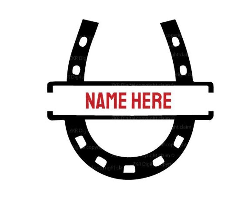 Horseshoe Split Name Frame SVG Files Horse Shoe Monogram Cut - Etsy