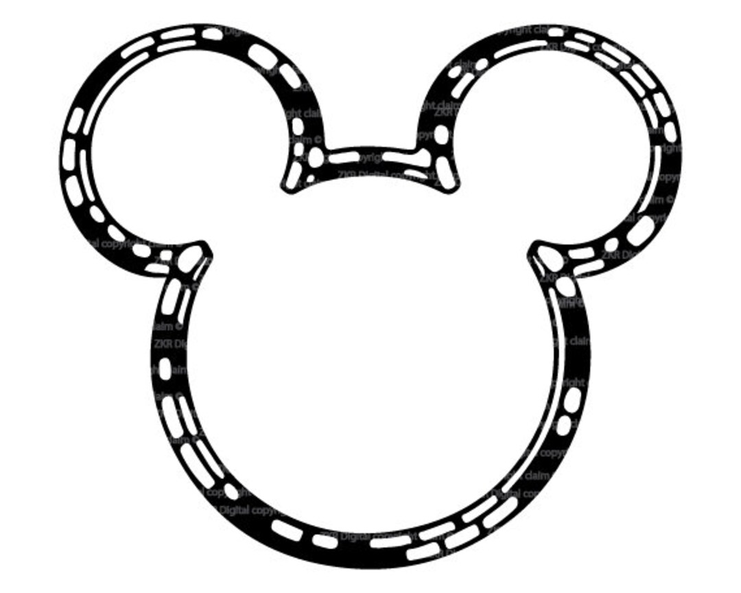 Mickey Mouse Outline Mickey Mouse Face Mickey Mouse Head - Etsy