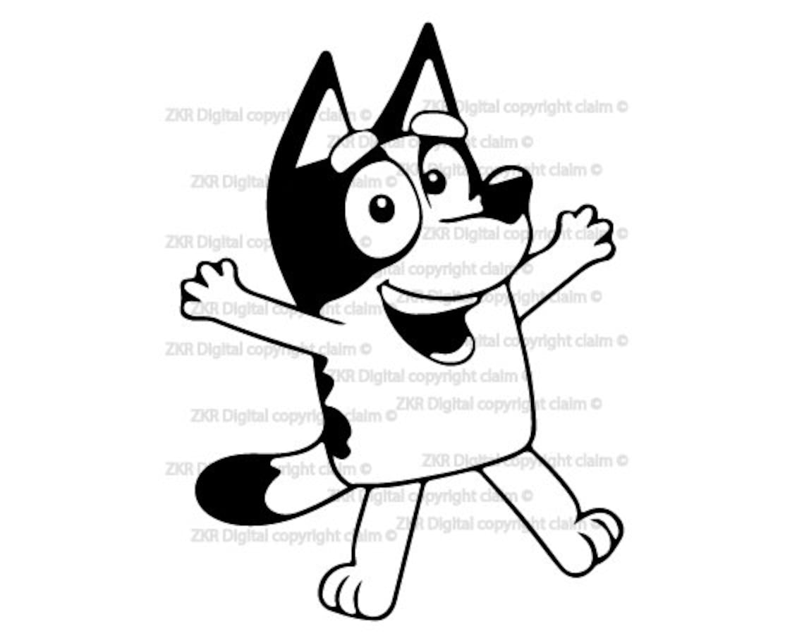 Bluey Svg, Bluey Outline Svg, Bluey Png, Bluey Vector, Bluey Digital ...