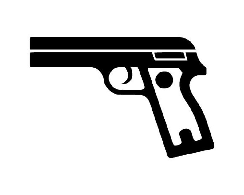 Pistol Gun SVG Pistol Gun Cut File Pistol Gun Outline - Etsy
