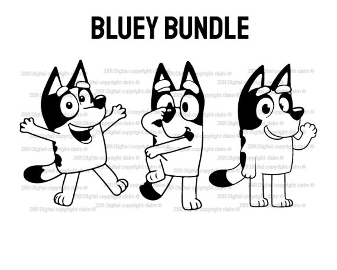 Bluey Bundle Svg, Bluey Svg, Bluey Outline Svg, Bluey Png, Bluey Vector ...