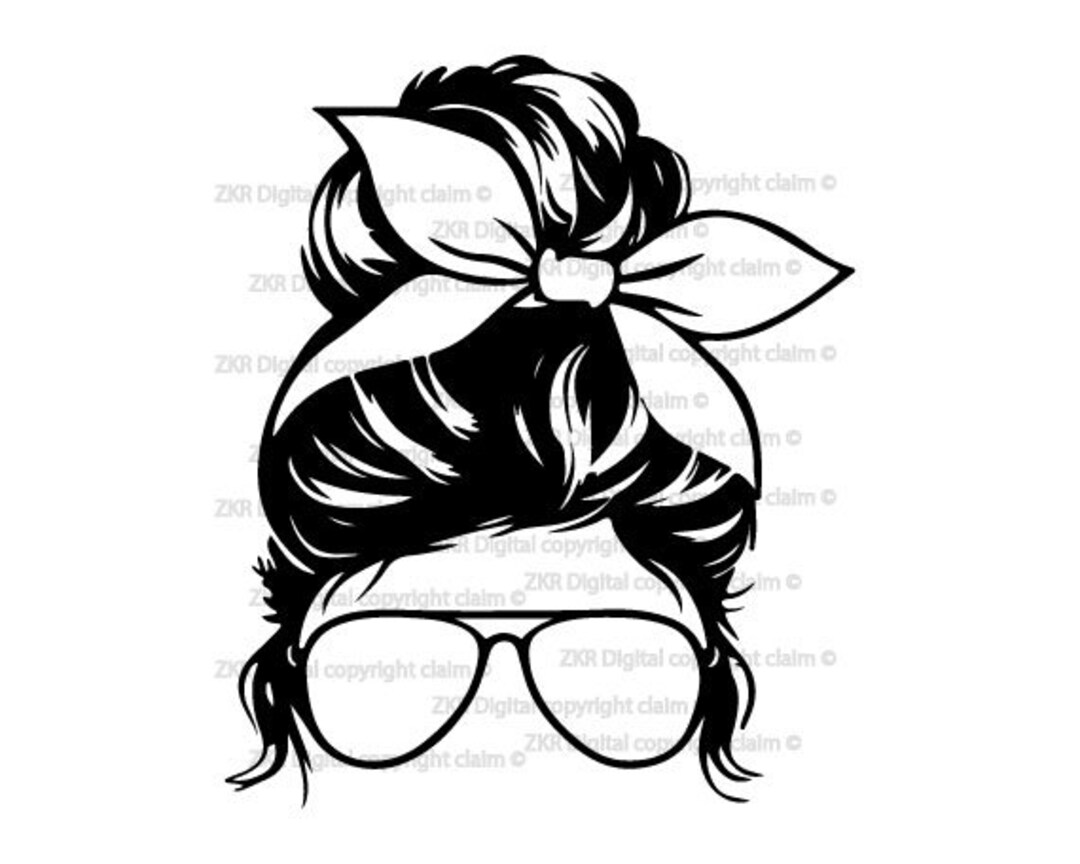 Mom Life Svg Messy Bun Svg Women Face Svg Mom Clipart Mom Hustle Svg Beautiful Girl Svg Girl