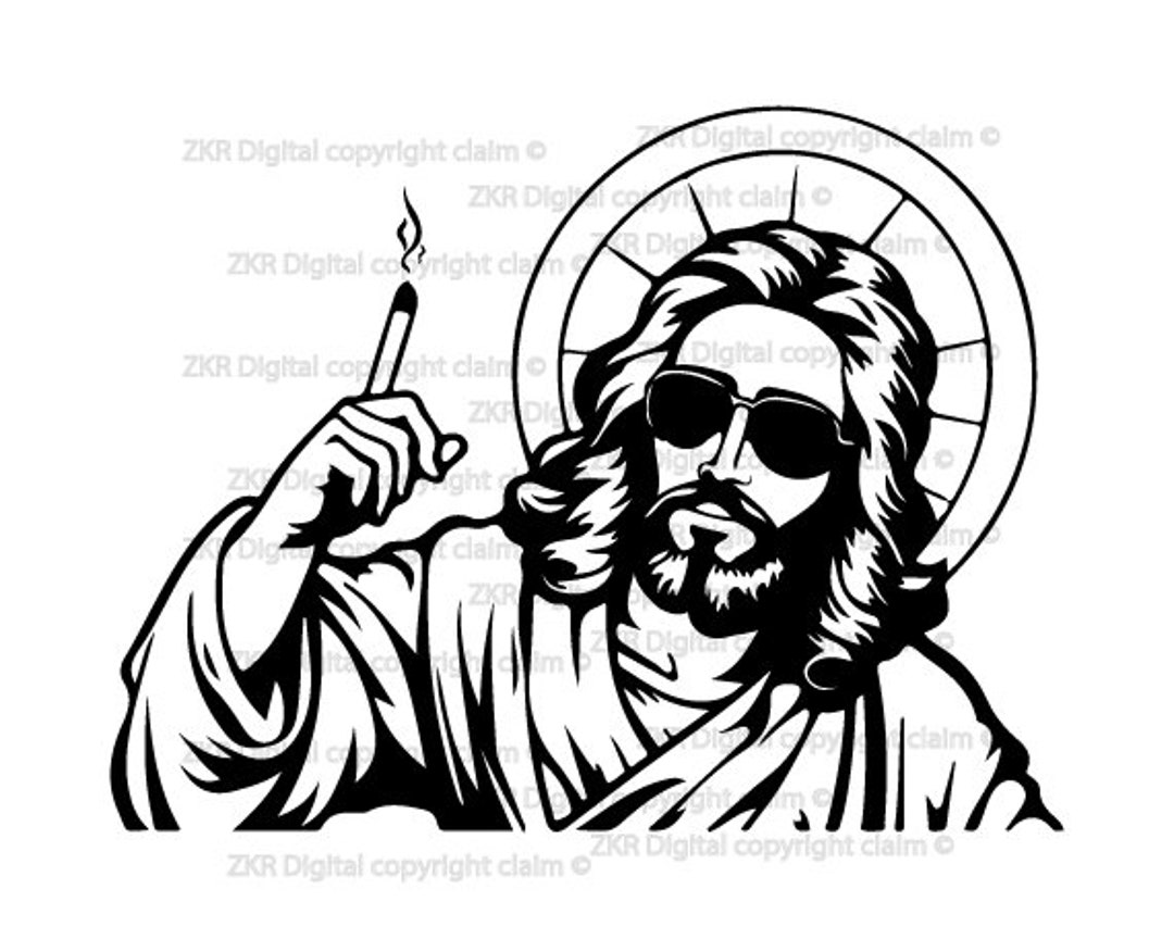 Jesus Smoking Svg, Cool Jesus Svg, Funny Christian Svg, Funny Bible Svg ...