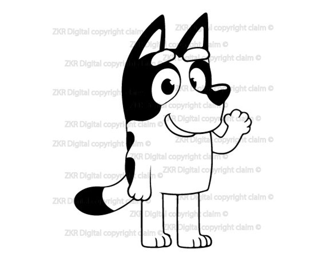 Bluey Svg, Bluey Outline Svg, Bluey Png, Bluey Vector, Bluey Digital ...