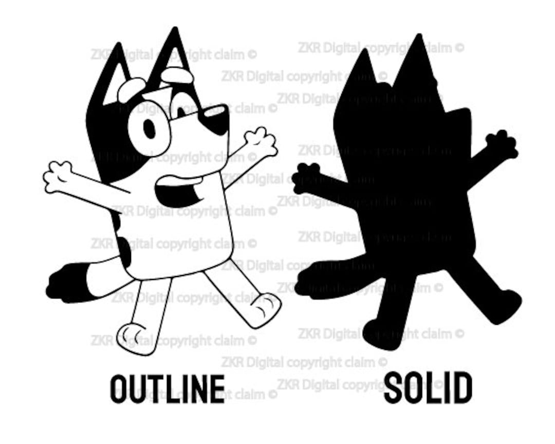 Bluey Svg, Bluey Outline Svg, Bluey Png, Bluey Vector, Bluey Silhouette ...