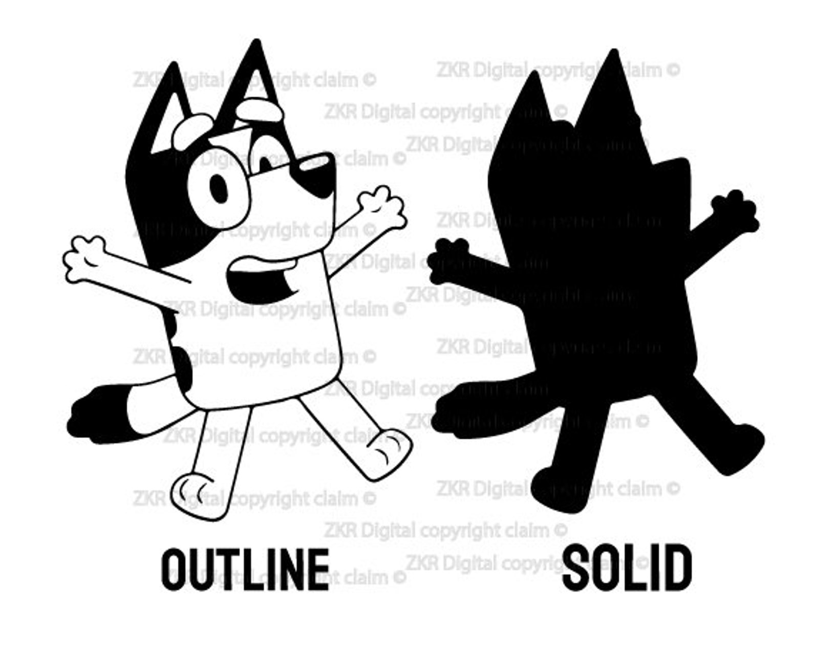Bluey Svg, Bluey Outline Svg, Bluey Png, Bluey Vector, Bluey Silhouette ...