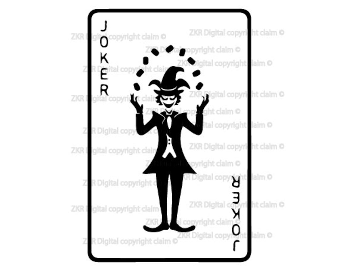 Poker Joker SVG, Joker Clipart, Playing Cards SVG, Cricut Cut File ...