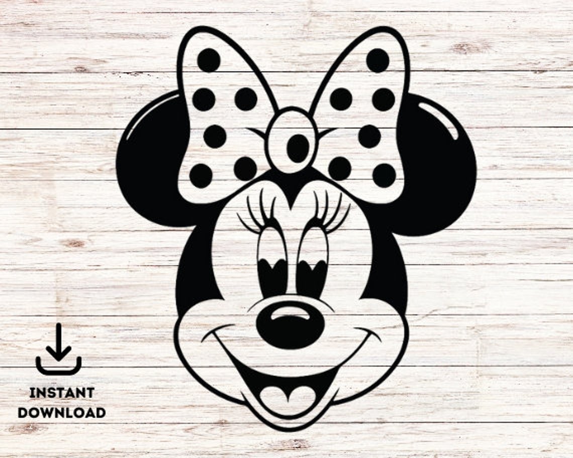 Minnie Mouse Face Svg, Minnie Mouse Head, Minnie Png, Minnie Svg ...