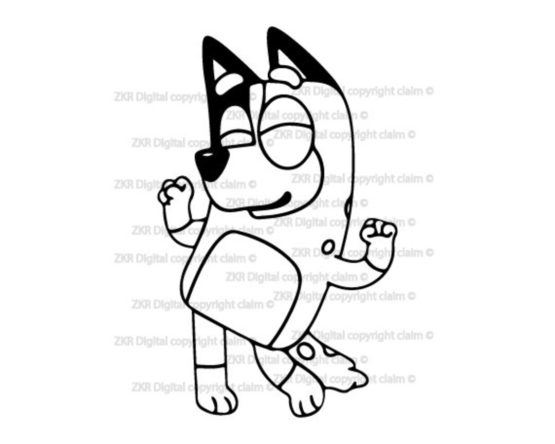 Chilli Bluey SVG, Bluey SVG, Chilli svg, contorno azulado svg, png ...