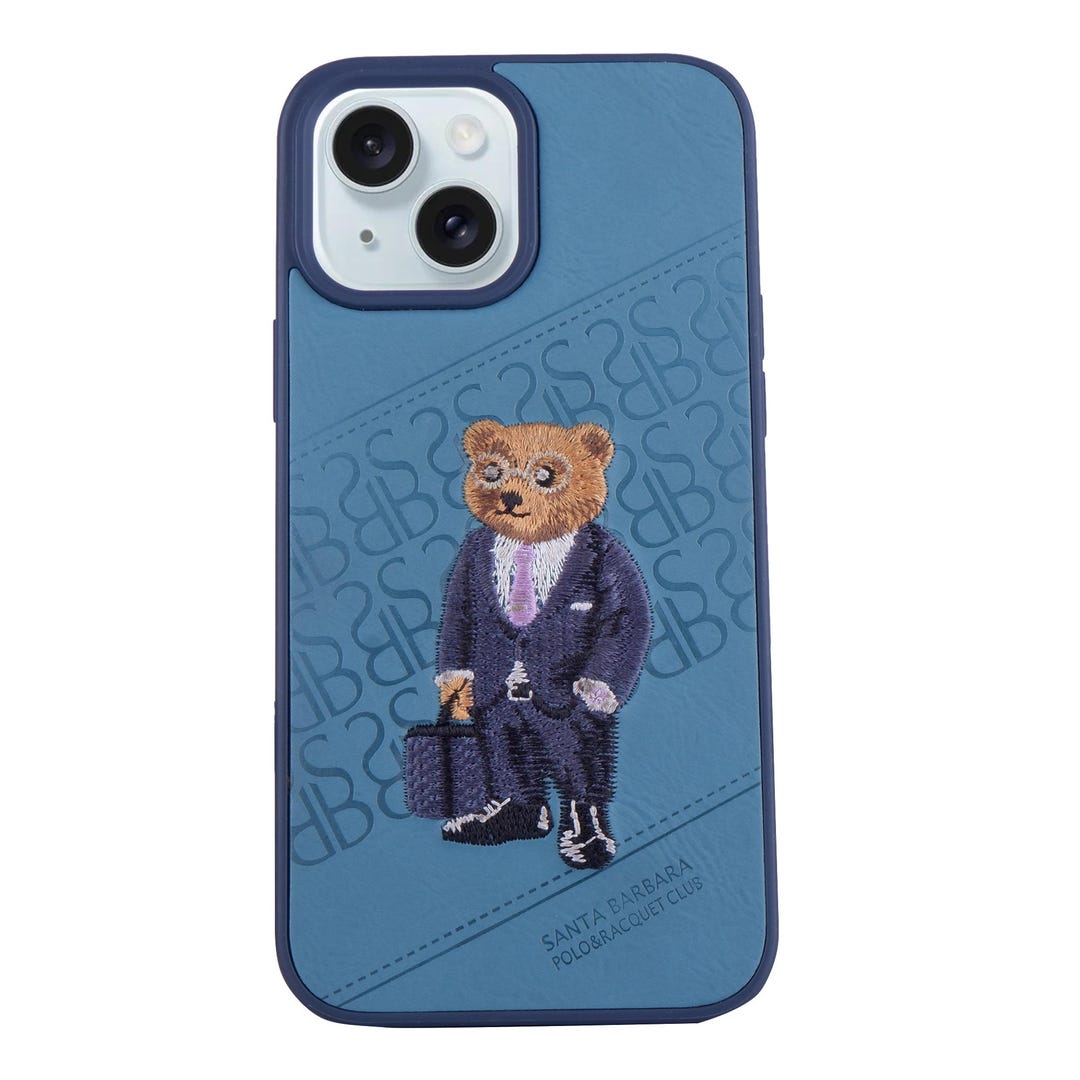 Santa Barbara Green Bear Savana Series 3D Embroidery Leather Back Case ...