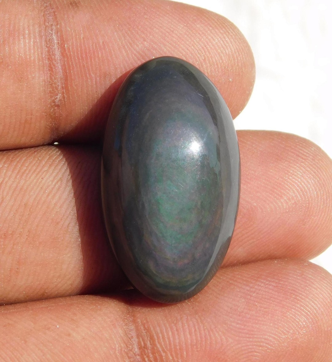 Rainbow Obsidian Cabochon: Eye Design Gemstone, 28 CT (27x16x8mm) #3969 ...