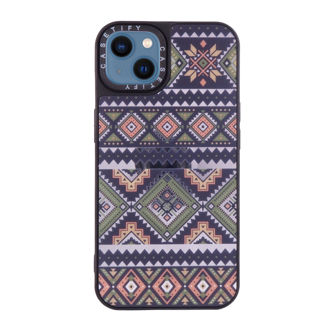 IPhone 13 Case,flip Folio Leather Wallet Case With Fashion Flower Henna ...