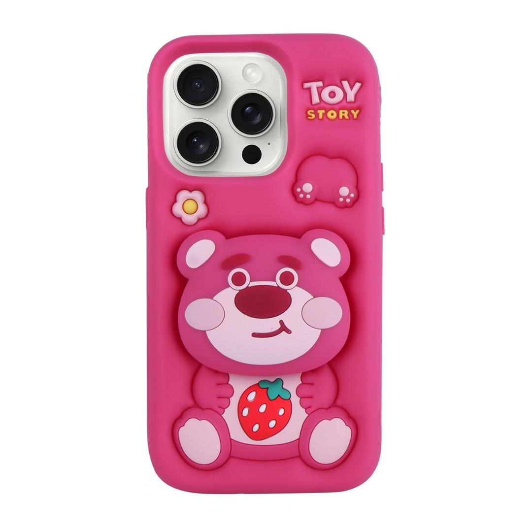 Lotso iPhone 15 Pro Max Case: 3D Cartoon Silicone Cover - Etsy