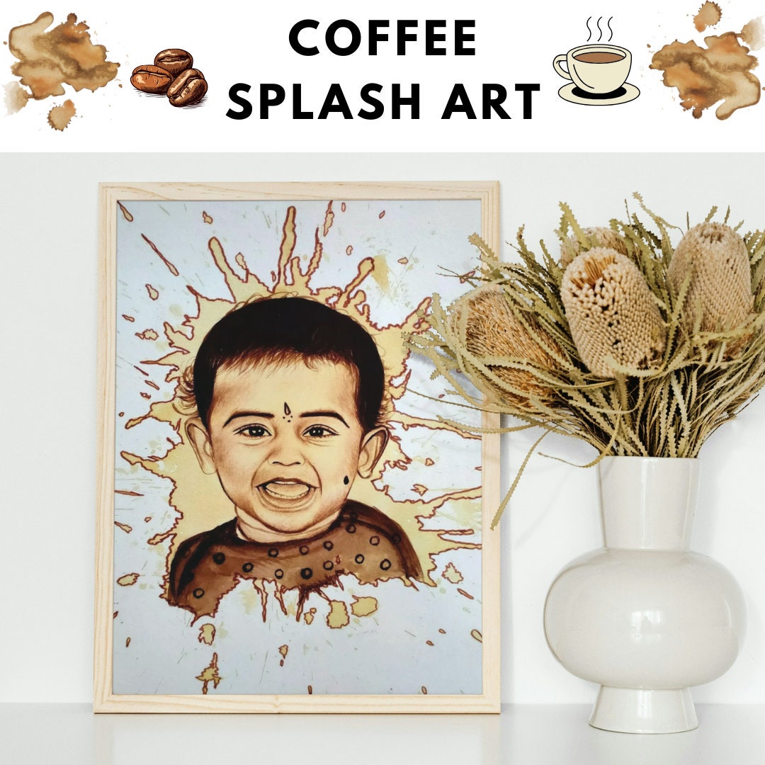 Coffee Splash Art Couple Portrait Valentines Day Gift Boyfriend ...