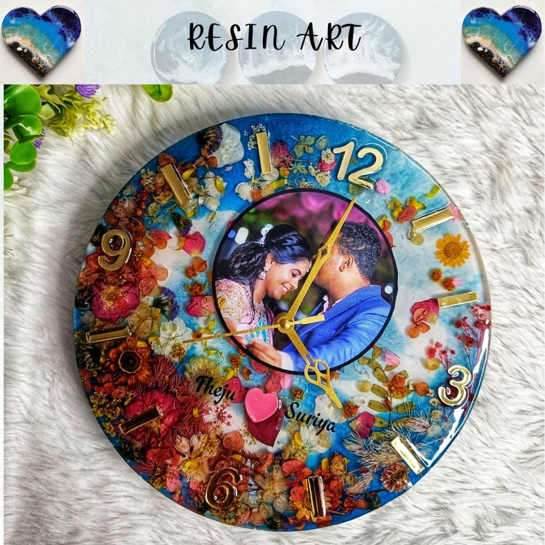 Baby's First Year Photo Clock Customizable Resin Wall Clock Monthly ...