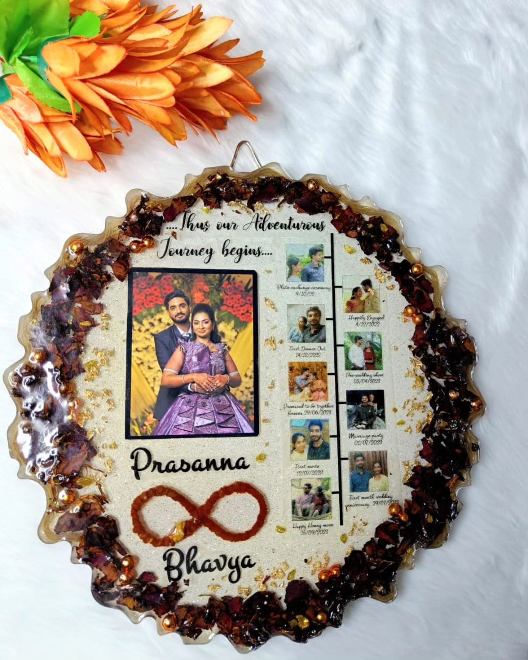 Personalized Resin Art Couple Photo Collage With Love Story Handmade ...