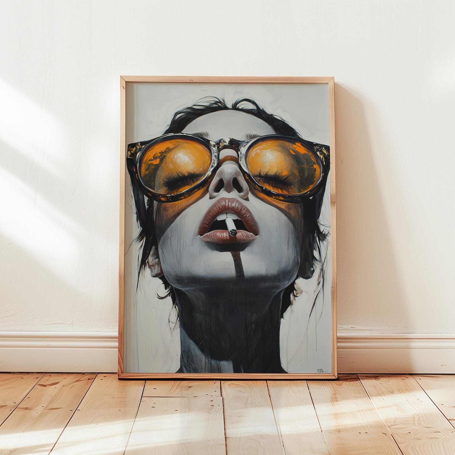 Bold Modern Portrait Wall Art | Edgy Woman With Sunglasses Print | Cool ...