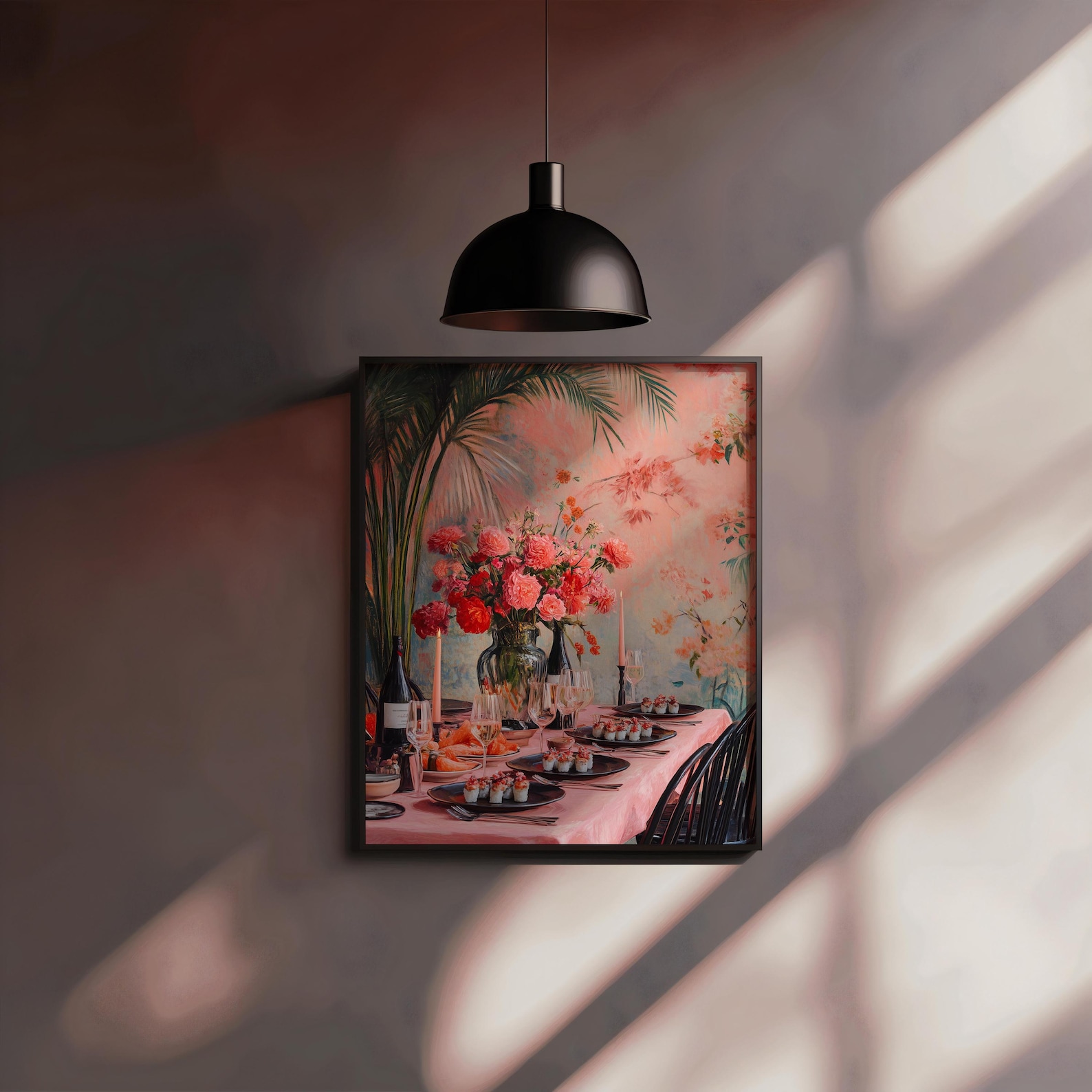 Colorful Dinner Table Art Print - Maximalist Wall Art for Kitchen Decor ...