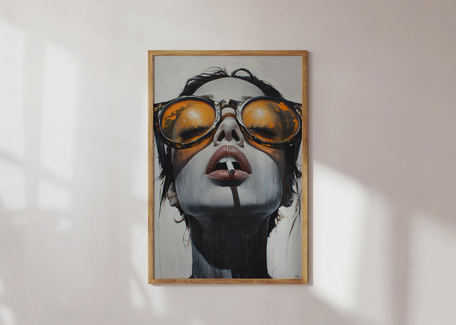 Bold Modern Portrait Wall Art | Edgy Woman With Sunglasses Print | Cool ...