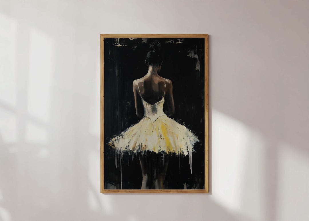 Ballet Girl Art Print | Moody Aesthetic Wall Art | Grunge Ballerina ...