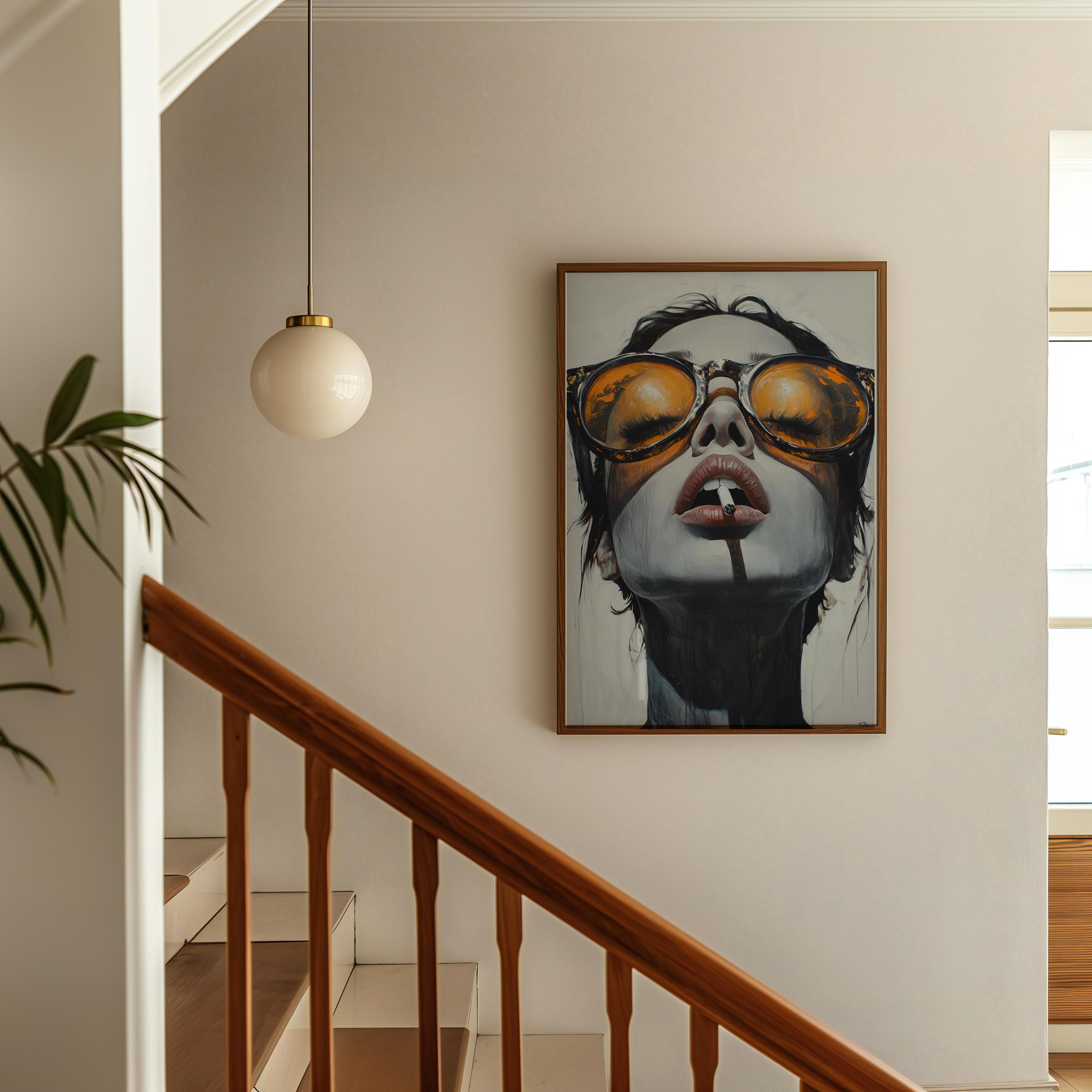 Bold Modern Portrait Wall Art | Edgy Woman With Sunglasses Print | Cool ...