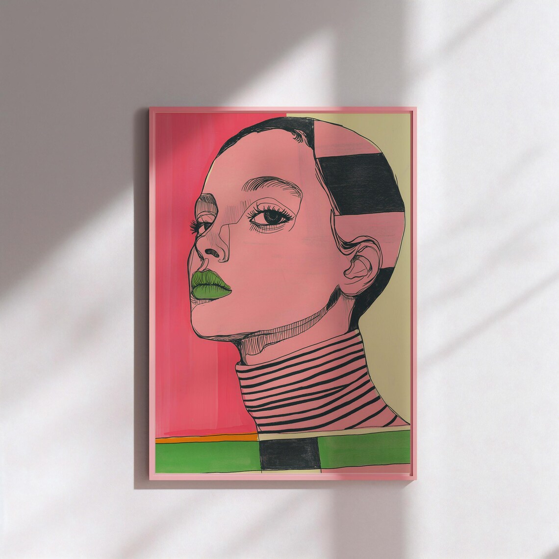 Bold Modern Portrait Wall Art Edgy Woman Print Cool Pop Art ...