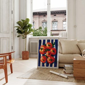 Preppy Tomato Art Print | Trendy Red Tomato Illustration | Modern ...