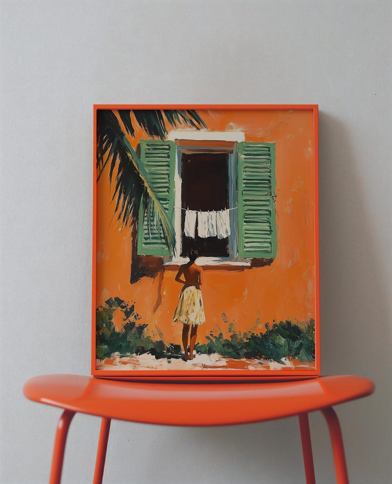 Tropical Boho Wall Art Print | Vintage Caribbean Home Decor | Colorful ...