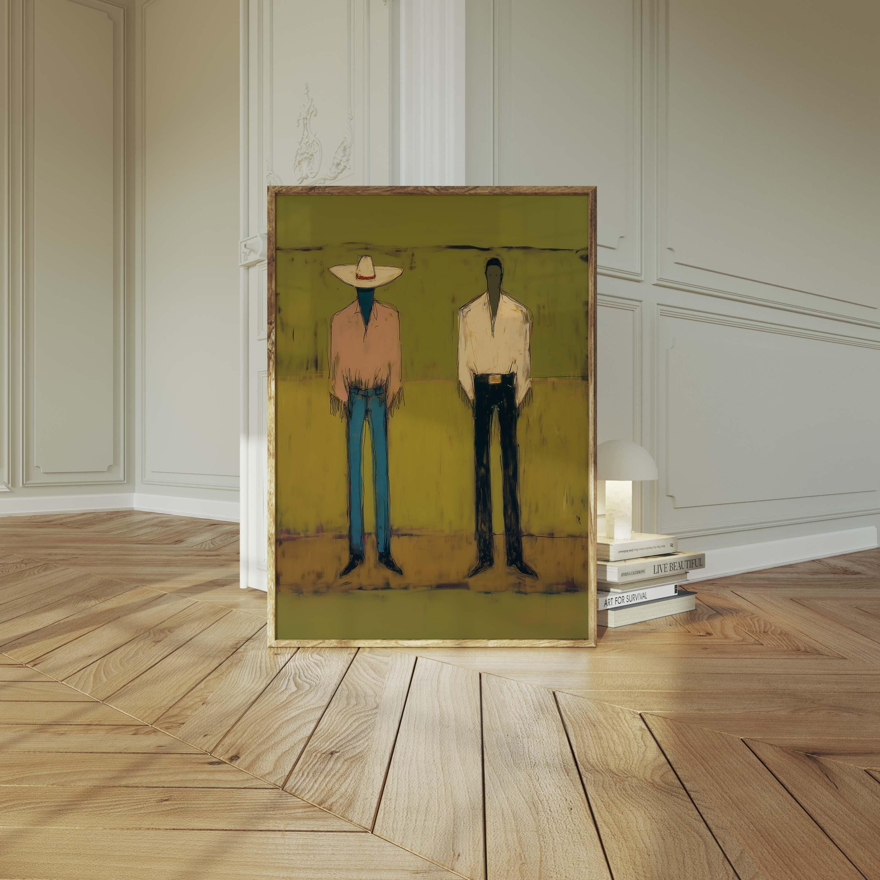 Modern Cowboy Wall Art Print – Minimal Western Ranch Decor - Etsy