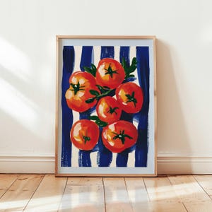 Preppy Tomato Art Print | Trendy Red Tomato Illustration | Modern ...