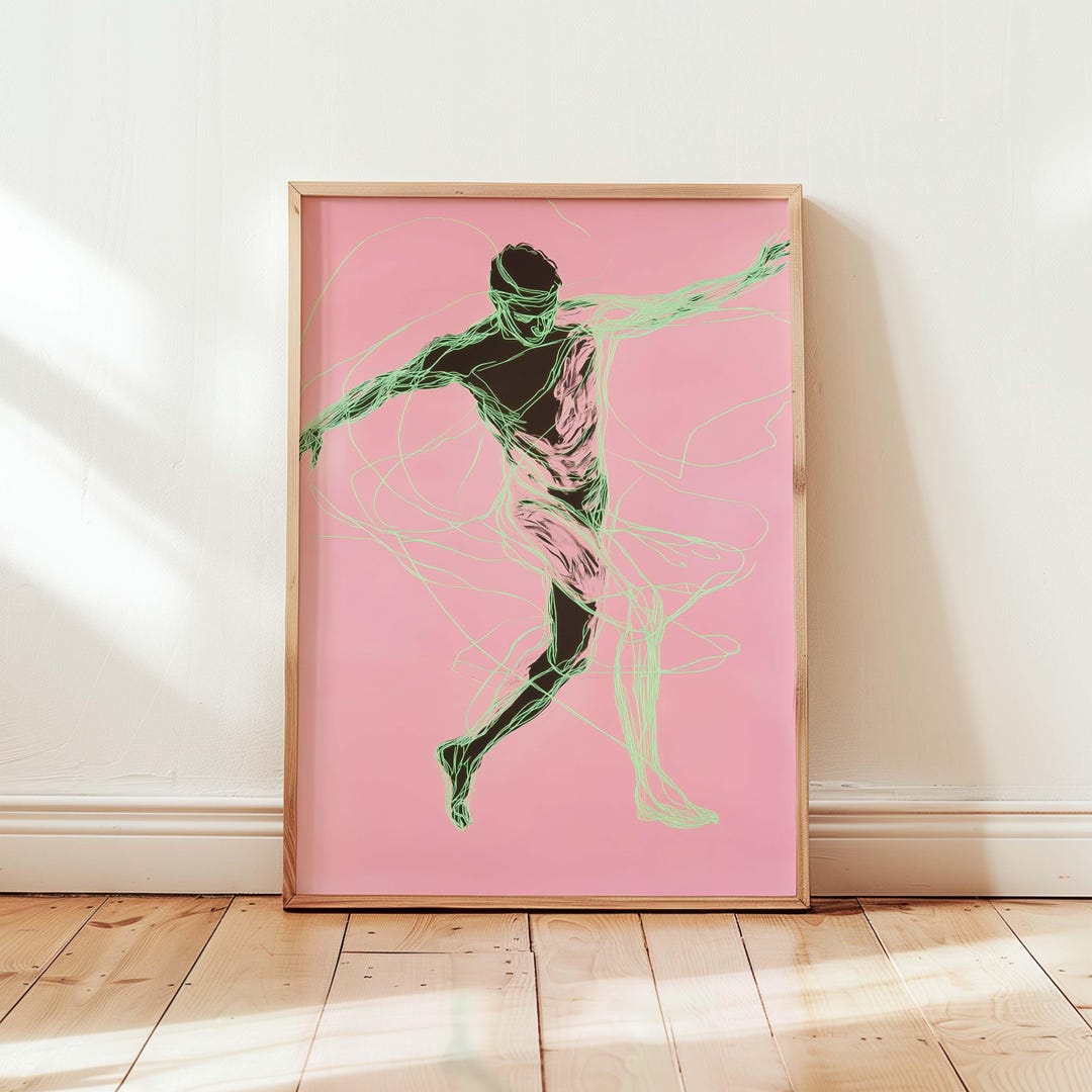 Dynamic Motion Print | Modern Sports Art | Expressive Athlete Wall ...