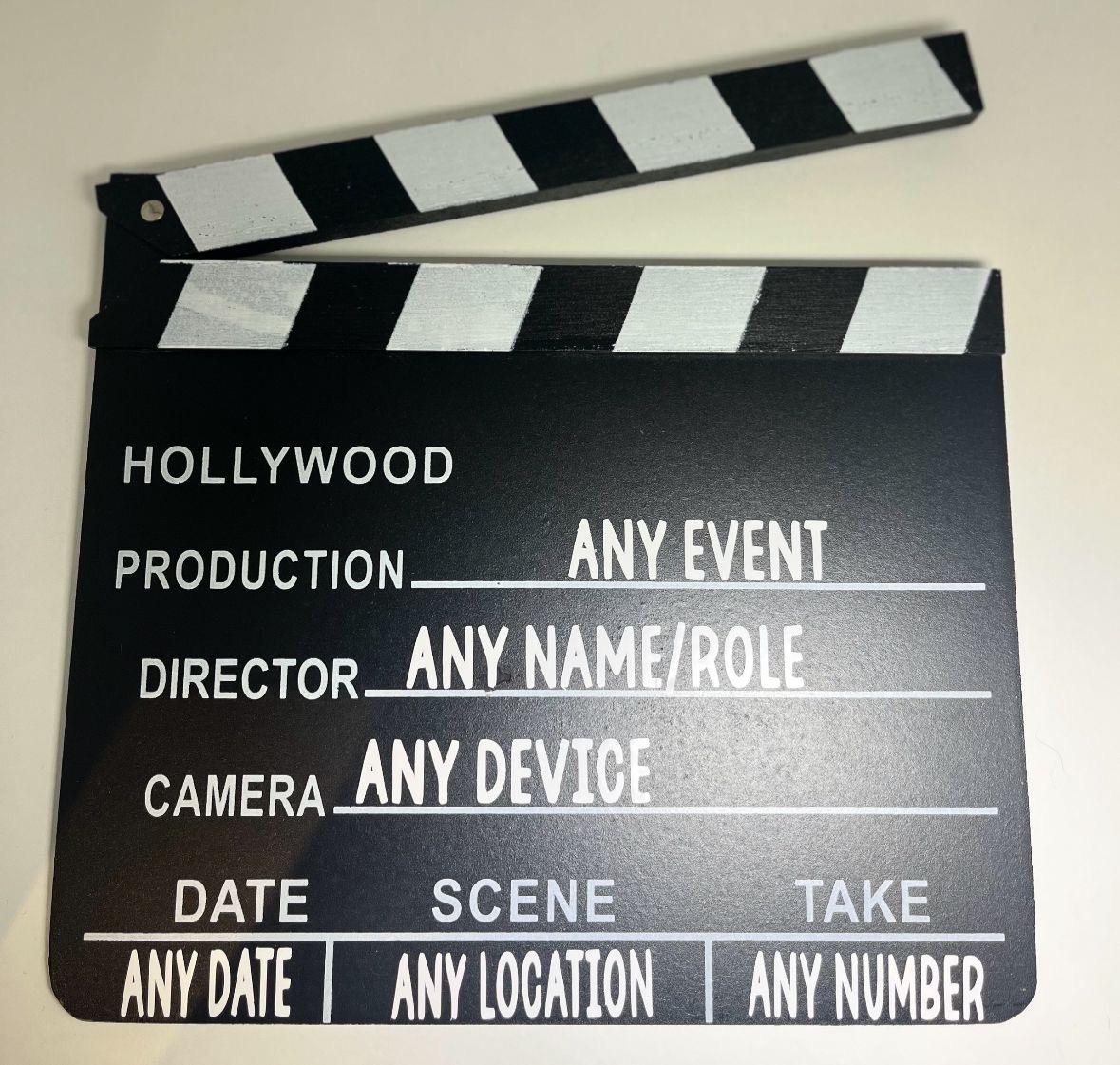 Personalised Clapper Board Theme Party Music for Him for Her Occasion ...