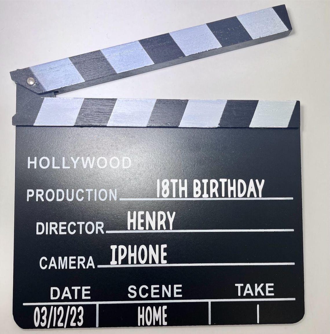 Personalised Clapper Board Theme Party Music for Him for Her Occasion ...