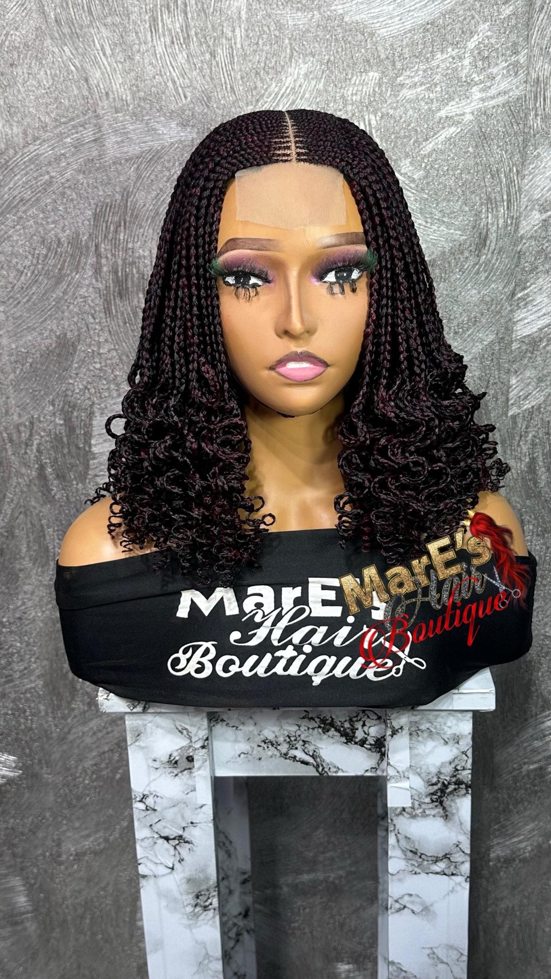 Kinky Cornrow Braided Wig, 2x6 Closure, Glueless - Etsy