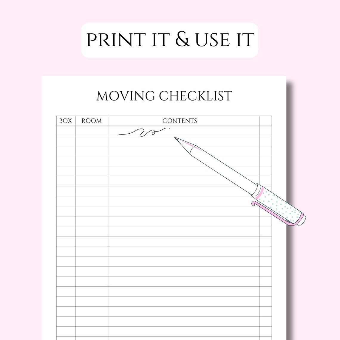 Printable Moving Inventory, Minimalist Printable Moving Planner, Moving ...