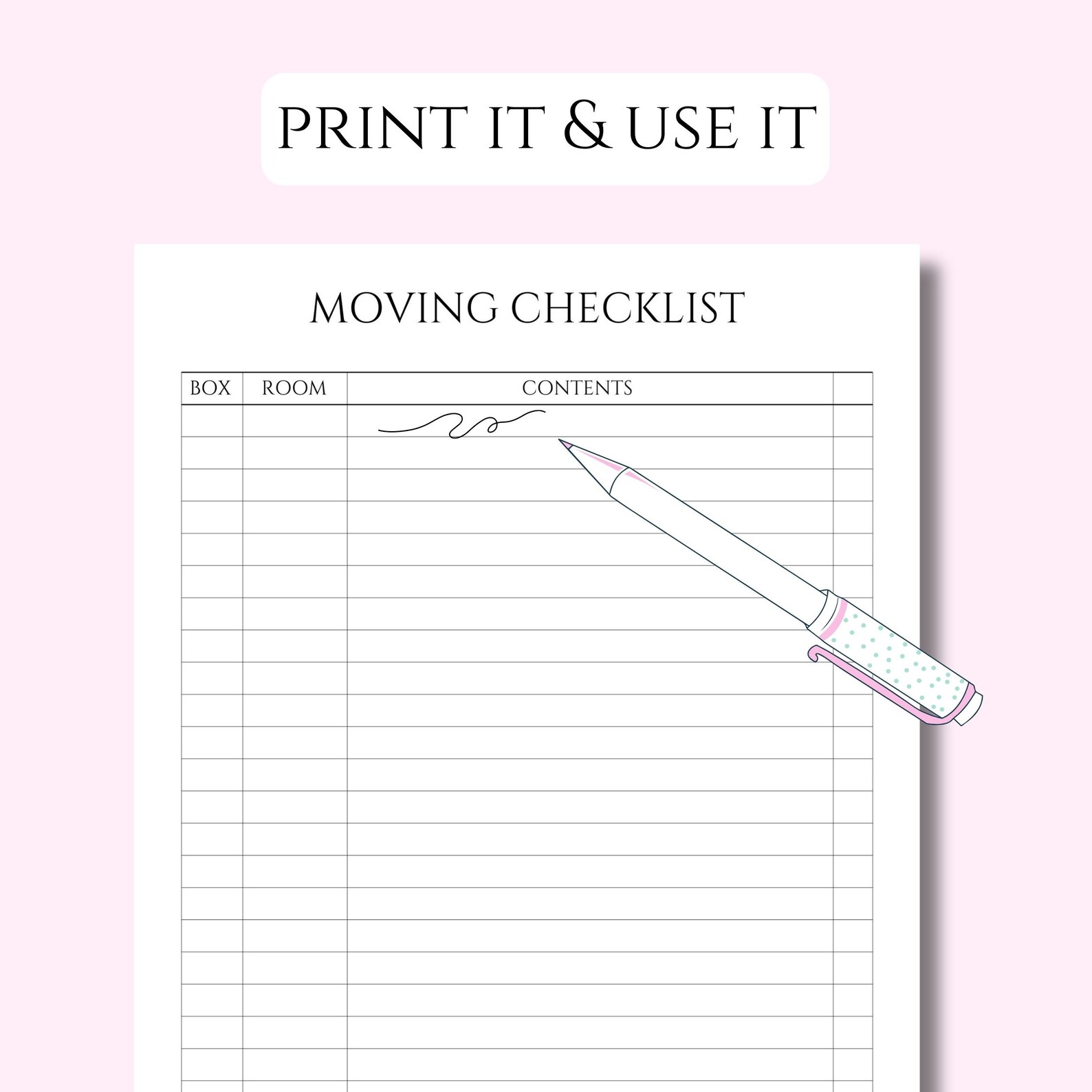Printable Moving Inventory, Minimalist Printable Moving Planner, Moving ...