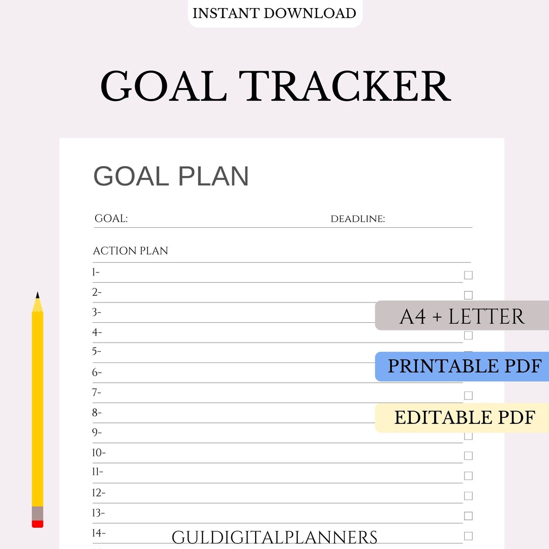 Goal Planner, Goal Setting, Goal Progress, Productivity Planner ...