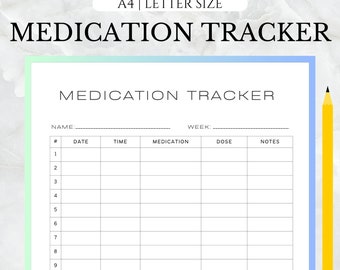 Medication Log Printable, Medication Tracker, Medication Intake ...