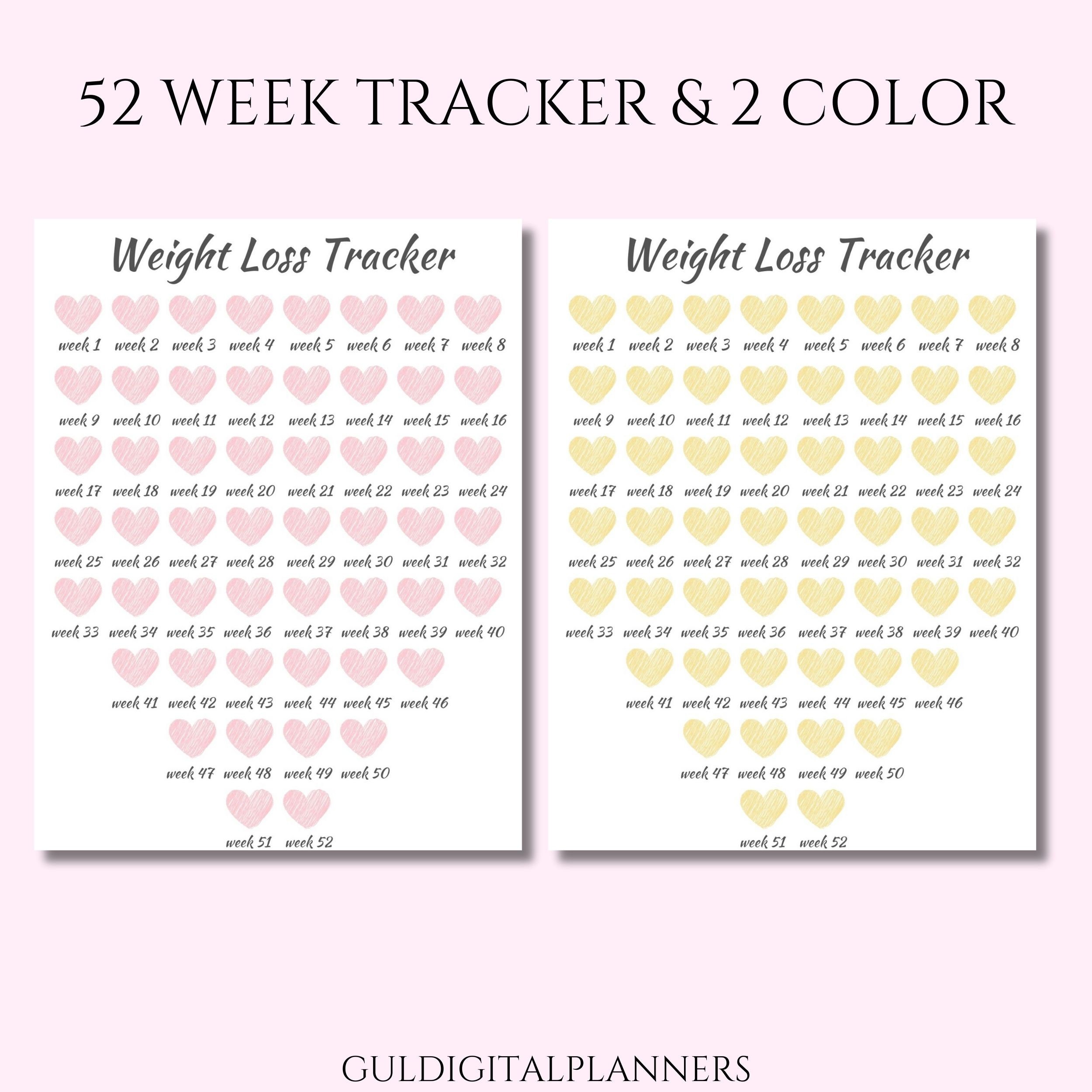 Weekly Weight Tracker Printable Weekly Weight Loss Challenge - Etsy ...