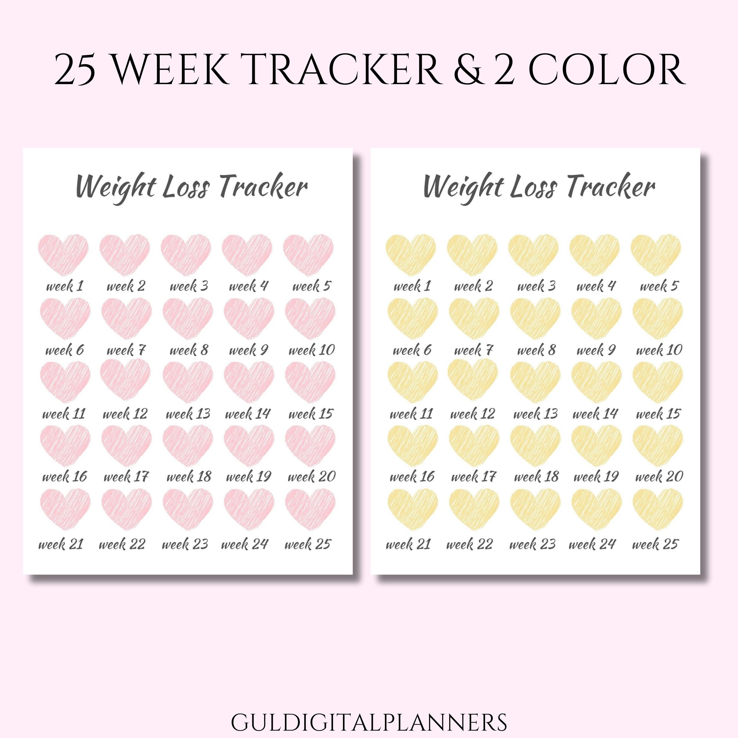 Weekly Weight Tracker Printable Weekly Weight Loss Challenge - Etsy ...