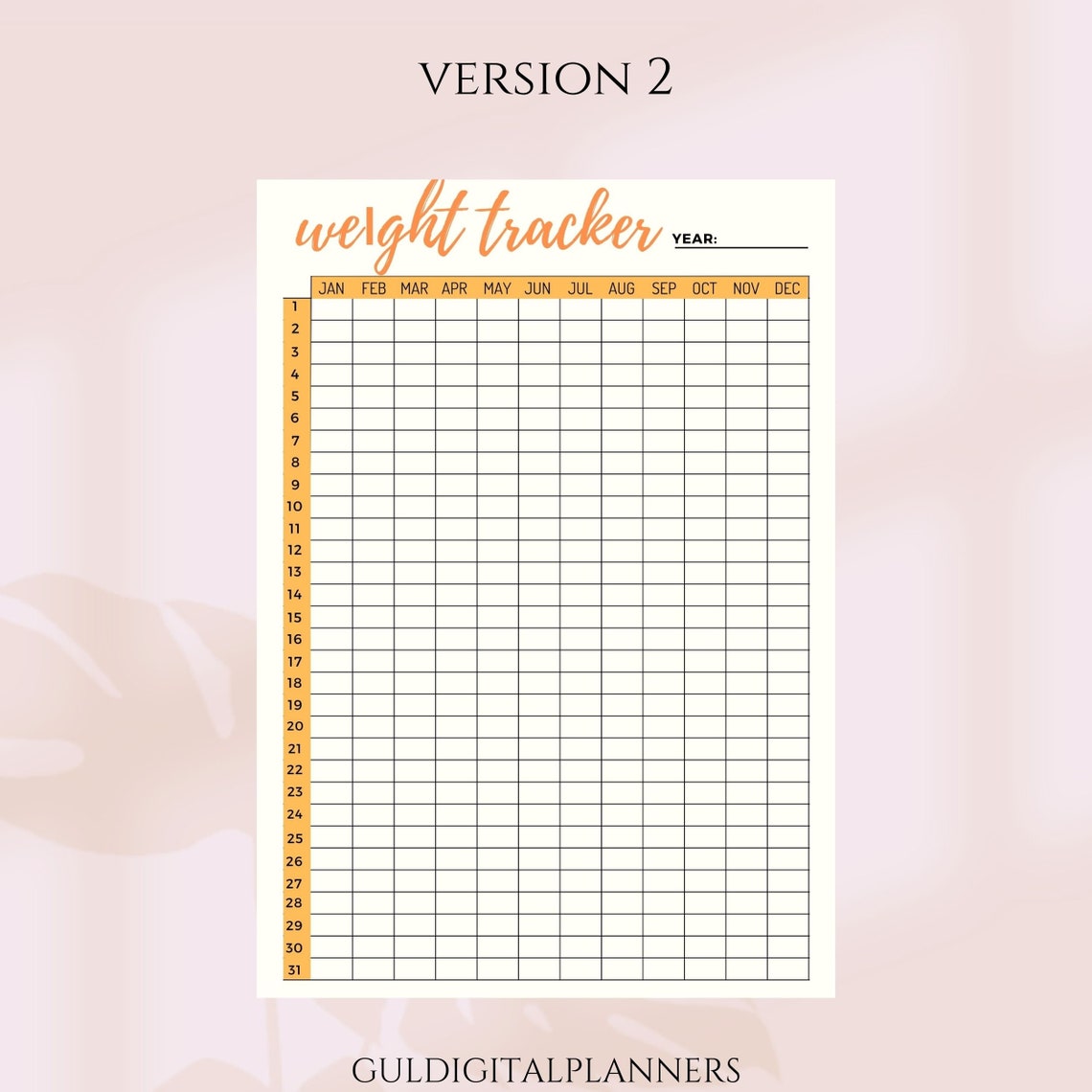 365 Day Weight Tracker Printable, Weight Loss Challenge, Weight Loss ...