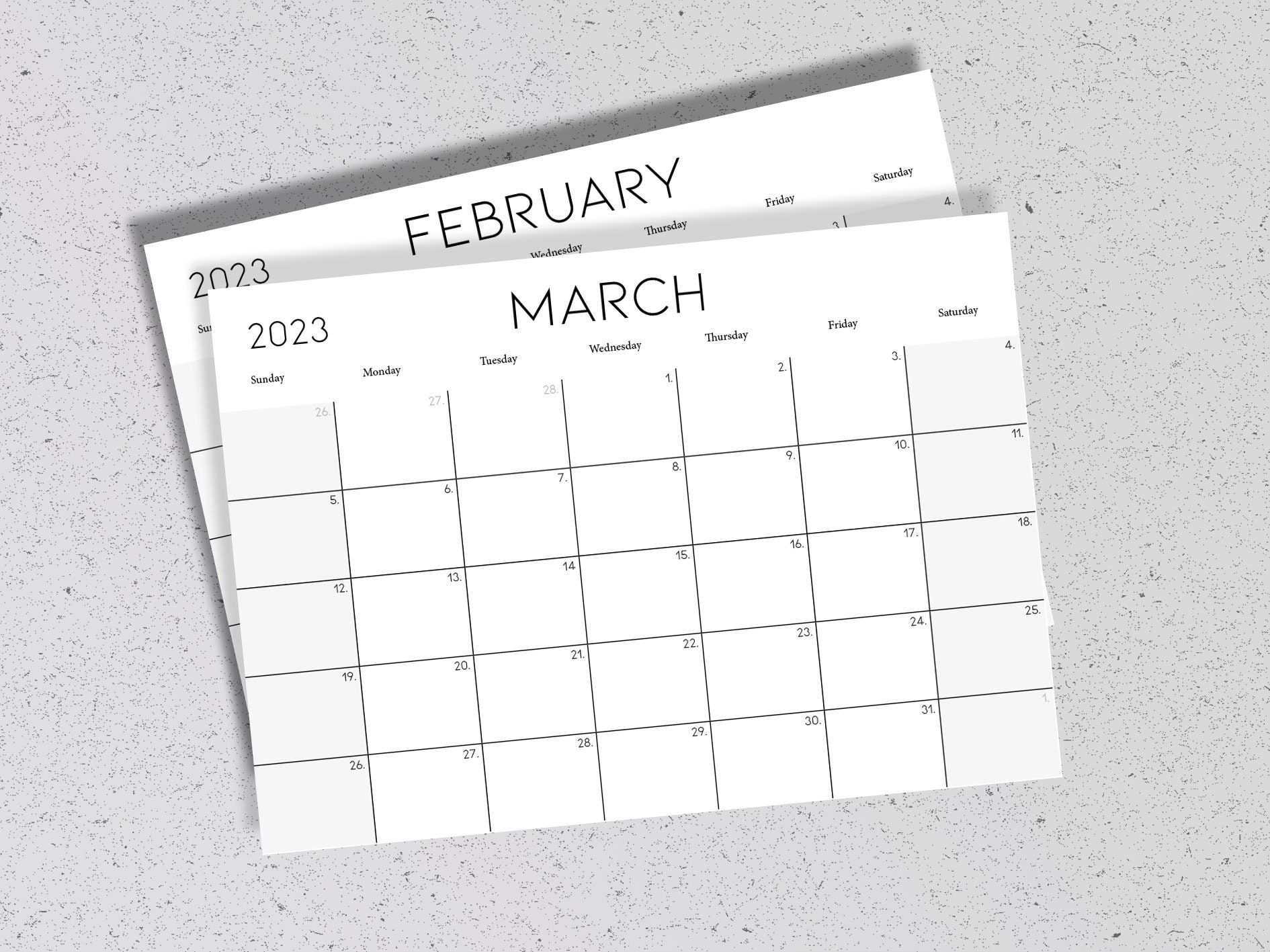 2023 Printable A4 Calendar - Etsy