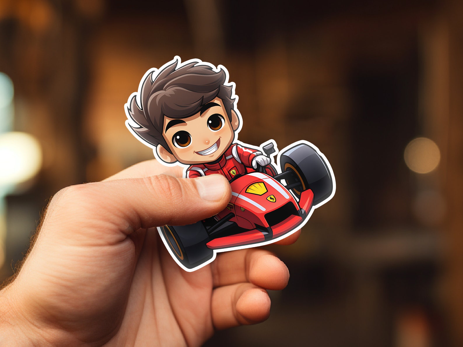 Charles Leclerc in Racing Formula 1 Kart Sticker - F1 Fan Art | Bubble ...